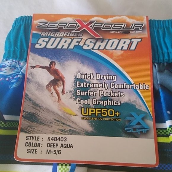 ZeroXposur | Swim | Zeroxposur Boys Deep Aqua Sharks Surf Board Shorts ...
